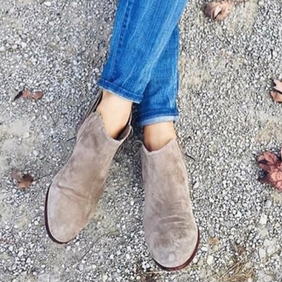 Boutique | Shoes | Distressed Tan Western Stitched Bootie | Poshmark